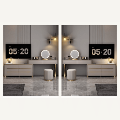 Modern Minimalist Makeup Vanity and Storage Cabinet Combo - Elegant De ...