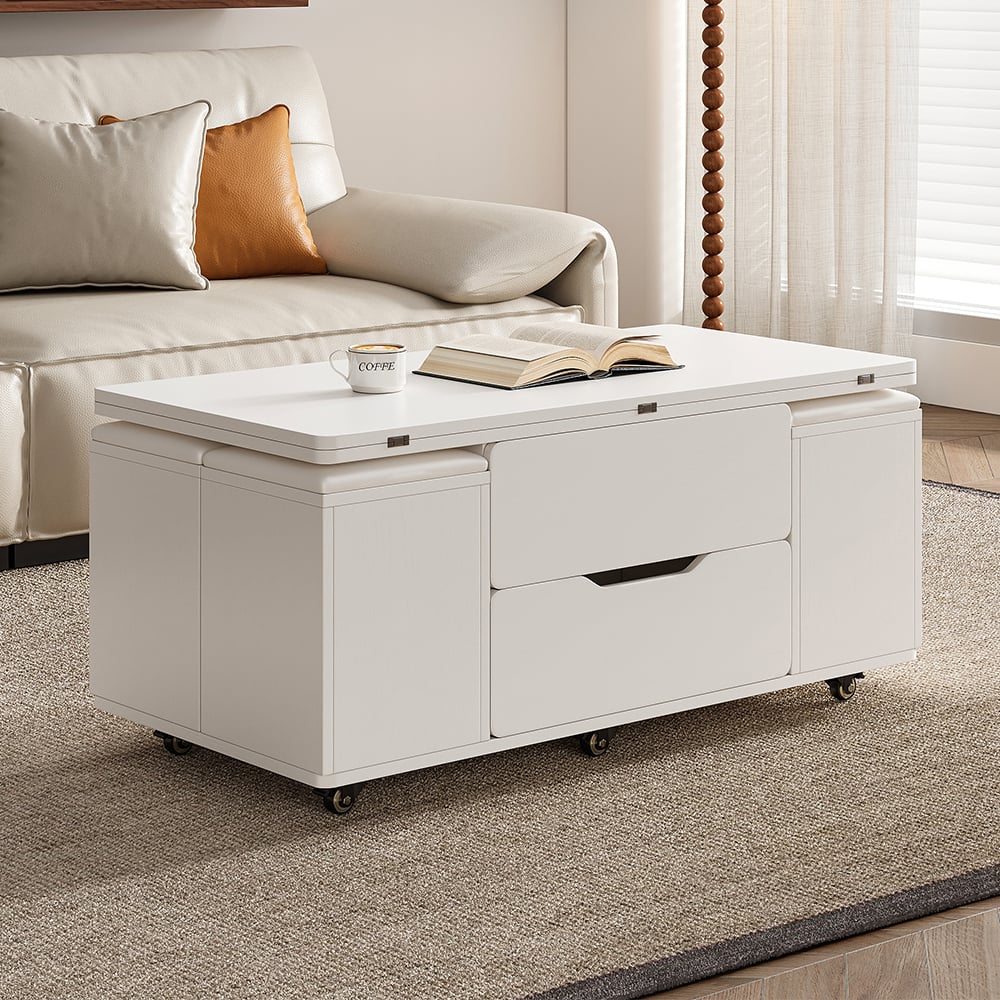 Multifunction foldable coffee table liftable store