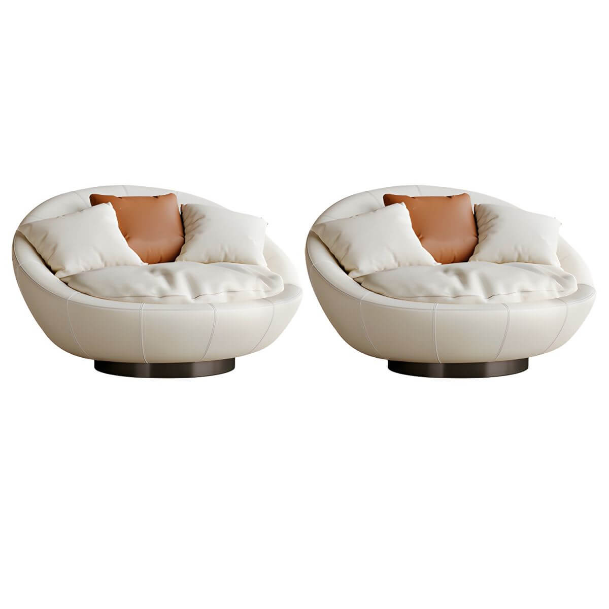 Modern Chair in White with Swivel and High-Back Design, Featuring ...