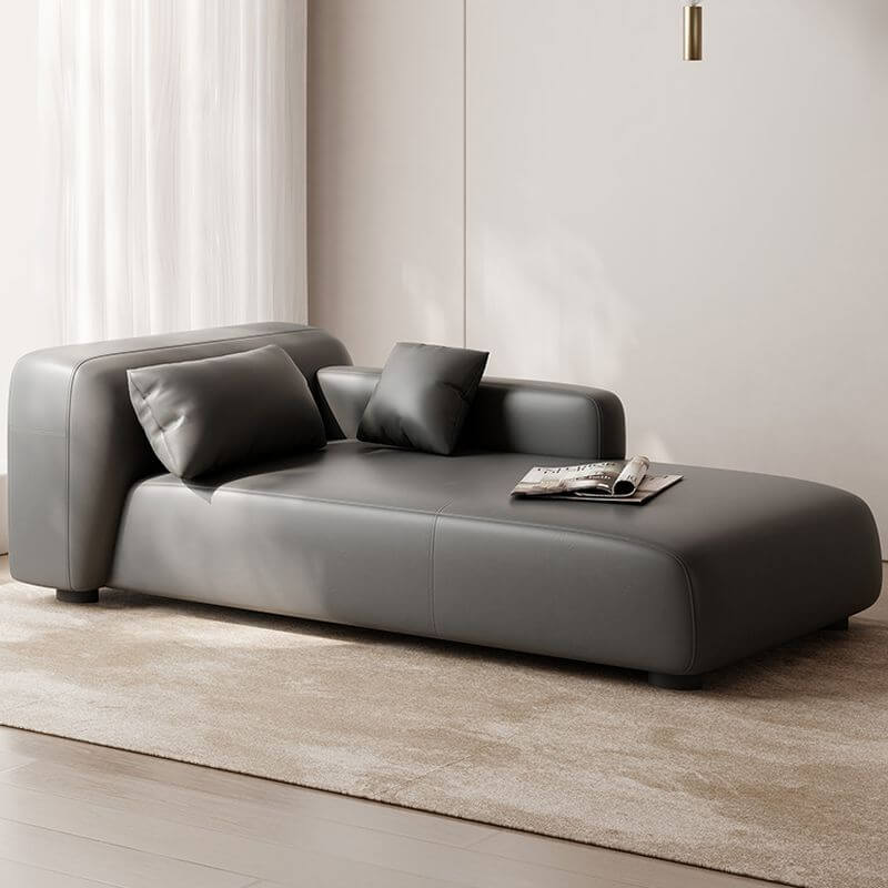 Pleather Upholstered Chaise Lounge Accent Chair with Padded Comfort ...