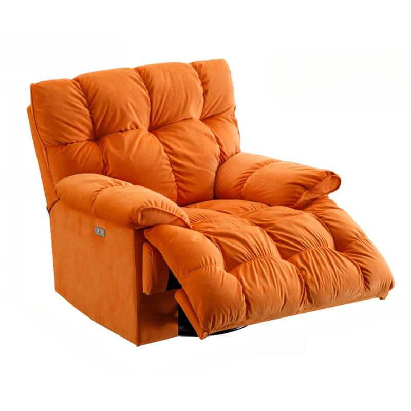 Scandinavian Style Reclining Deck Chair with USB Port and Swivel Glider ...