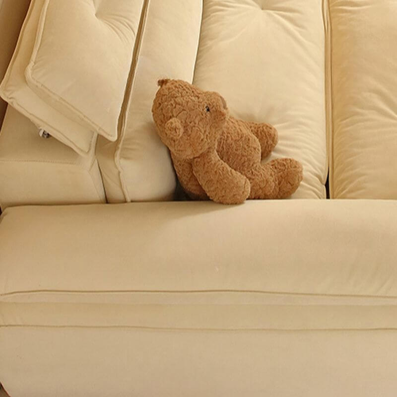 Simplistic Solid Color Water Resistant Standard Sofa in Beige ...