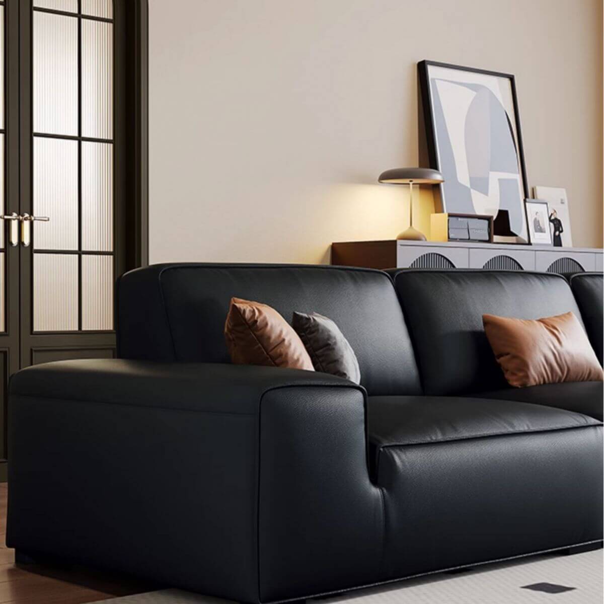 Black comfortable couch store