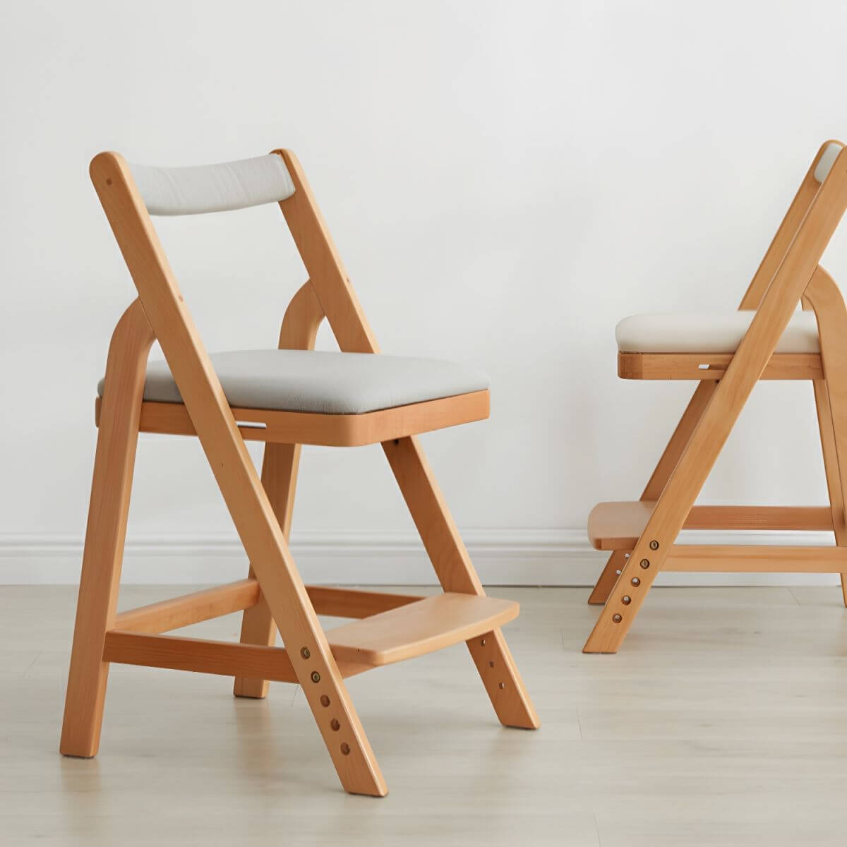 Adjustable Height White Wood Chair for Kids' Playroom & Study – cocochairs