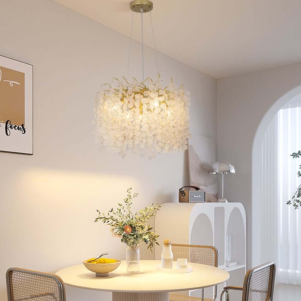 Art Deco Crystal Chandelier with Gold Organic Frame – 9-Light Statement ...