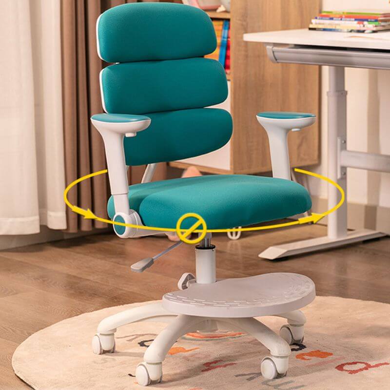 Blue Upholstered Chair with Adjustable Height and Flip-Up Arms – cocochairs