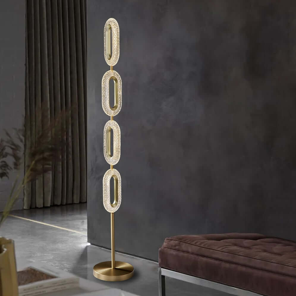 Elegant Gold Floor Lamp with Clear Acrylic Shade - Modern Ambiance ...