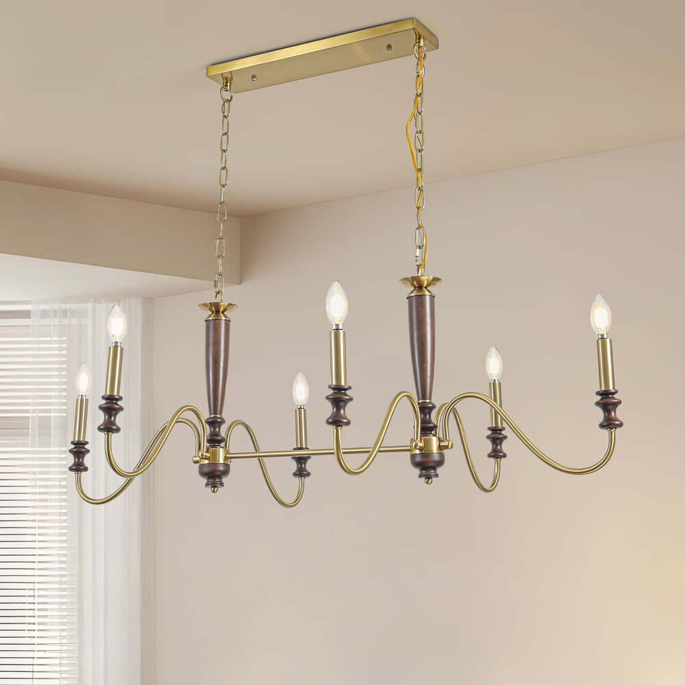 Farmhouse 6-Light Kitchen Island Chandelier with Adjustable Chain and ...