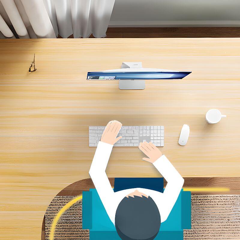 Light Walnut L-Shaped Corner Writing Desk with Hutch and Storage ...