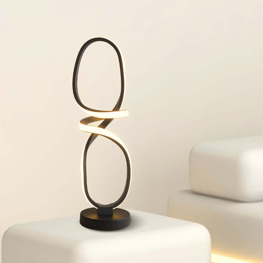 Minimalist Black Metal Table Lamp with White Silica Shade – cocochairs