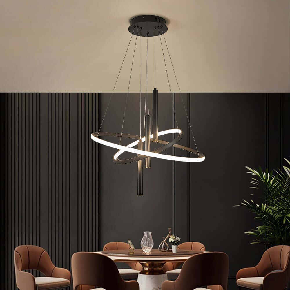 Modern Aluminum 5-Light Pendant Ceiling Light with Wagon Wheel Design ...