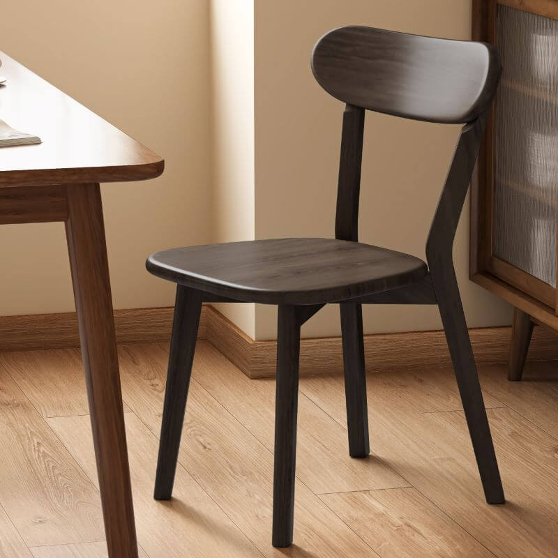 Modern Art Deco Wood Side Chair with Open Back and Foot Pads – cocochairs