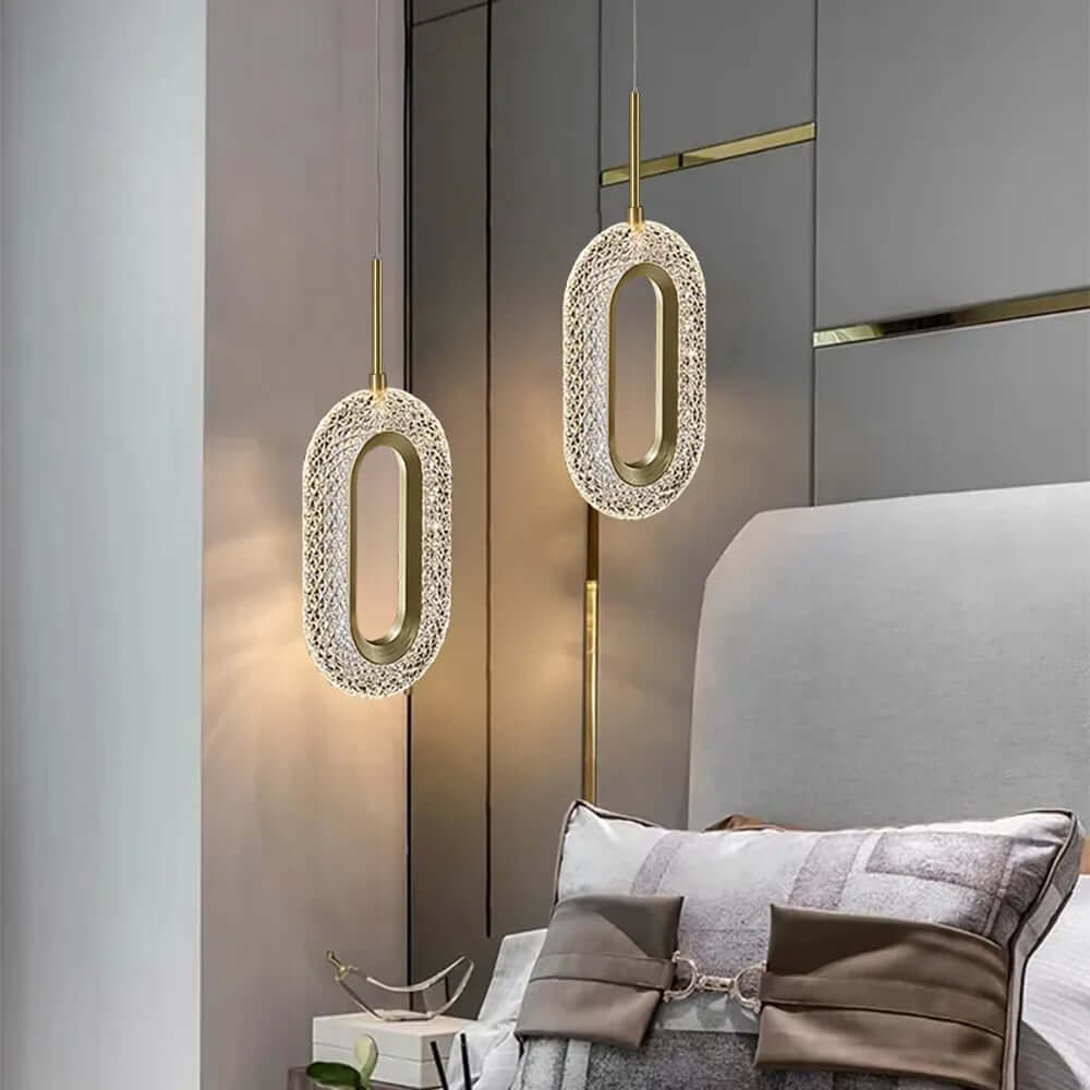 Modern Gold Acrylic Pendant Light with Adjustable Cable and Warm White ...