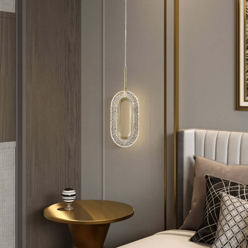 Modern Gold Acrylic Pendant Light with Adjustable Cable and Warm White ...