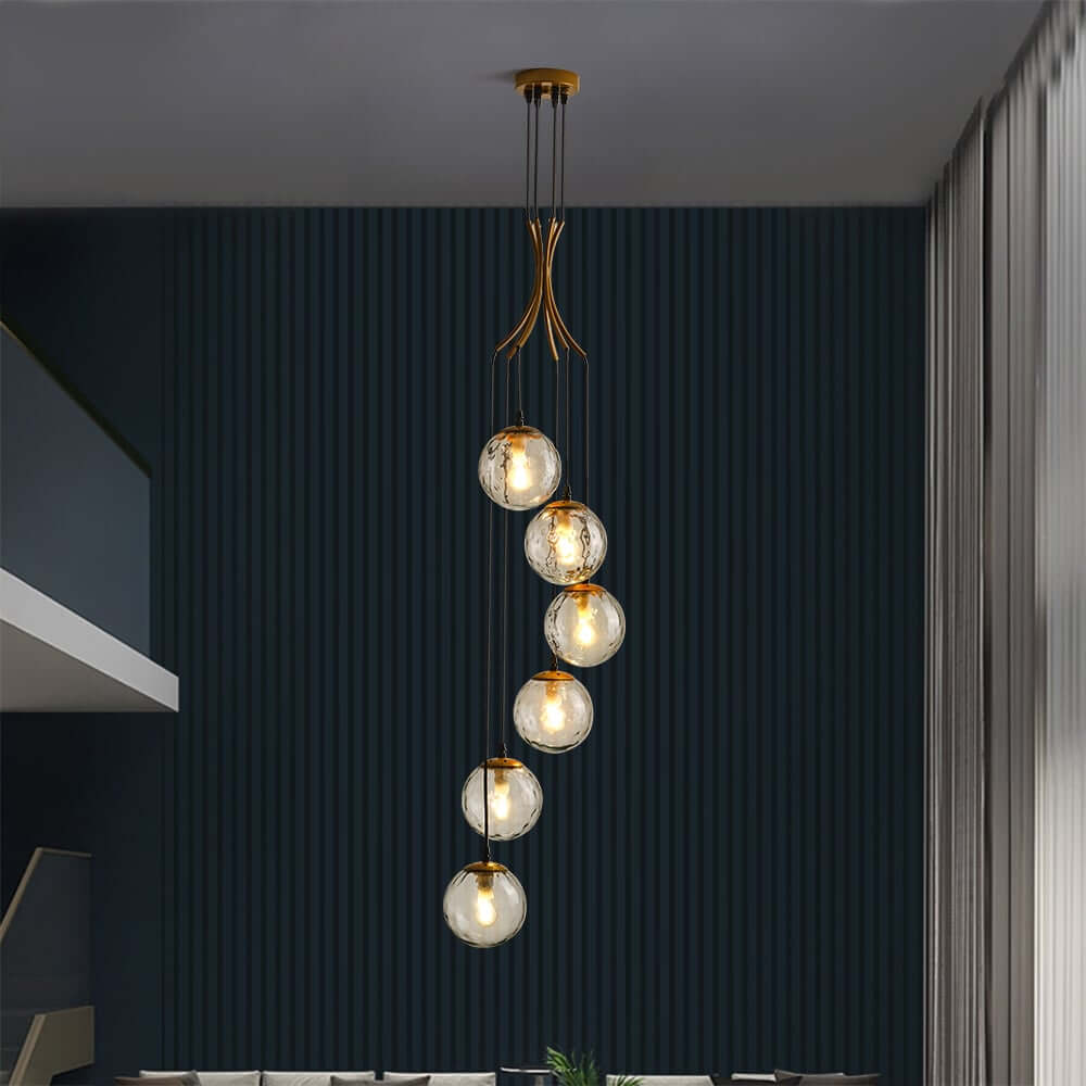 Modern Gold Balloon Design 6-Tier 6-Light Glass Chandelier – cocochairs