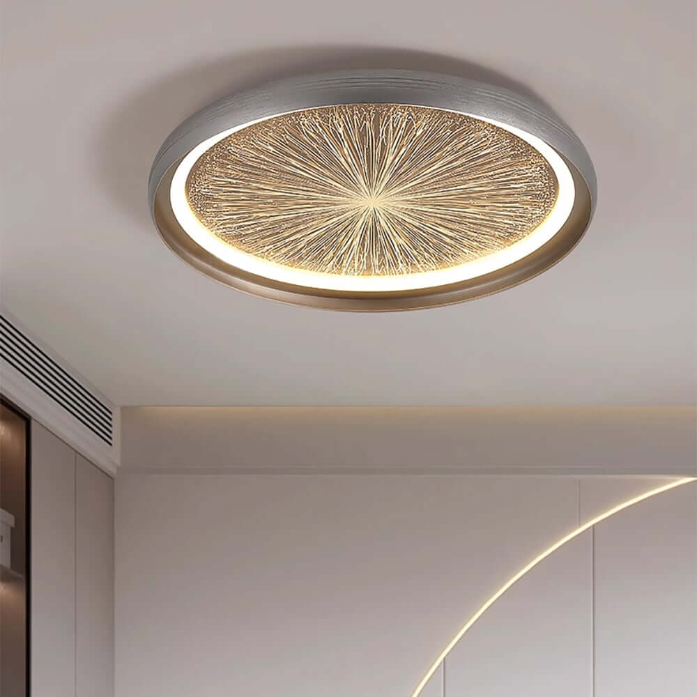 Modern Gray Dome LED Ceiling Light with Remote Control and Aluminum ...