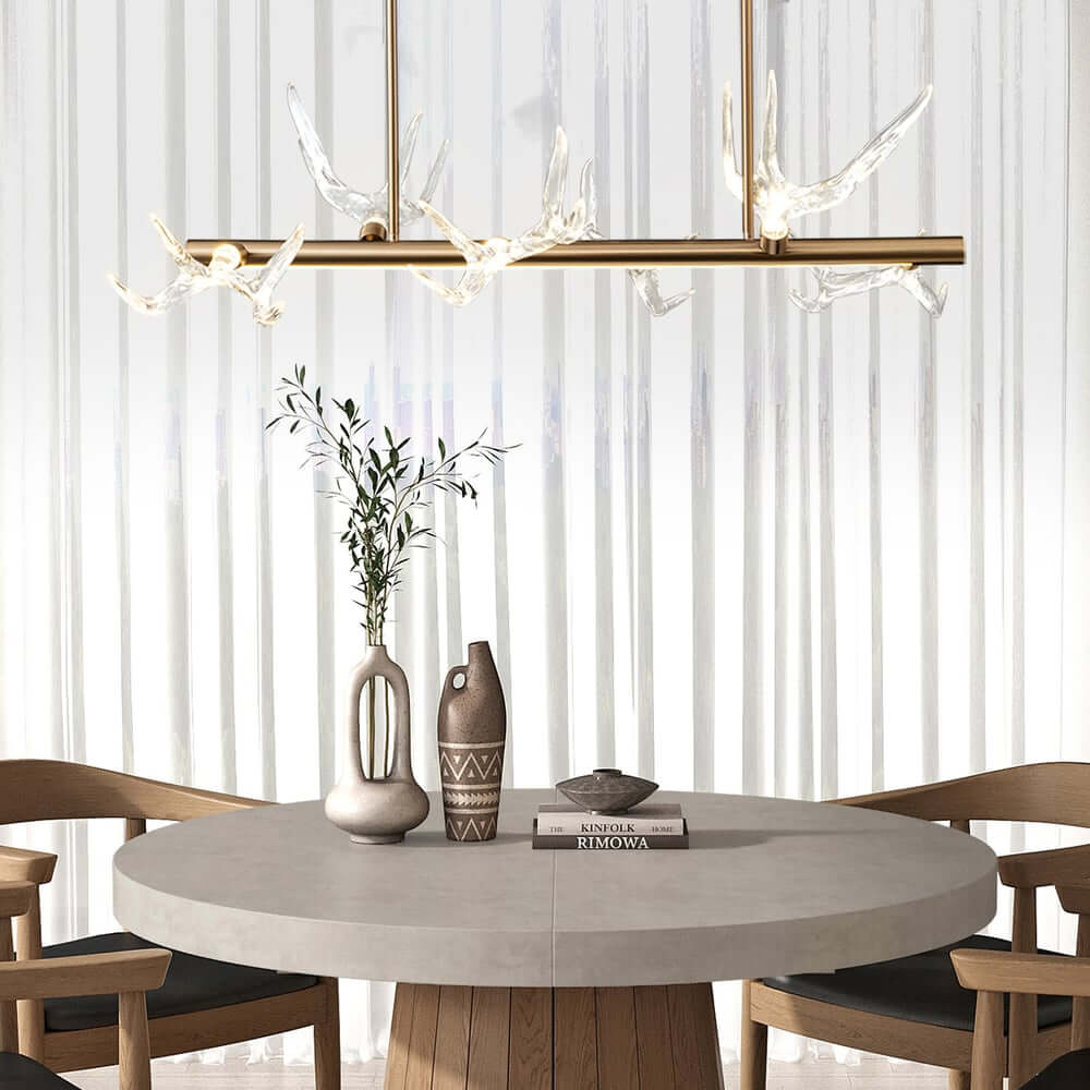 Modern Linear Resin Antler Ceiling Light with Integrated LED – cocochairs