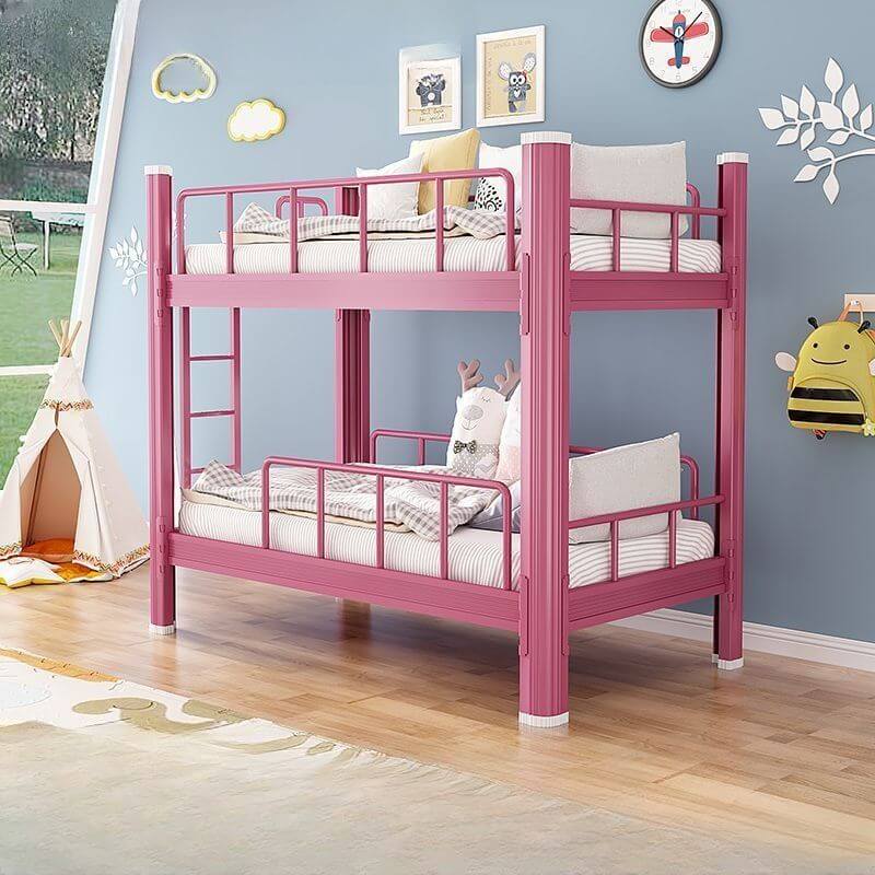 Modern Metal Bunk Bed for Kids – White and Blue Design – cocochairs