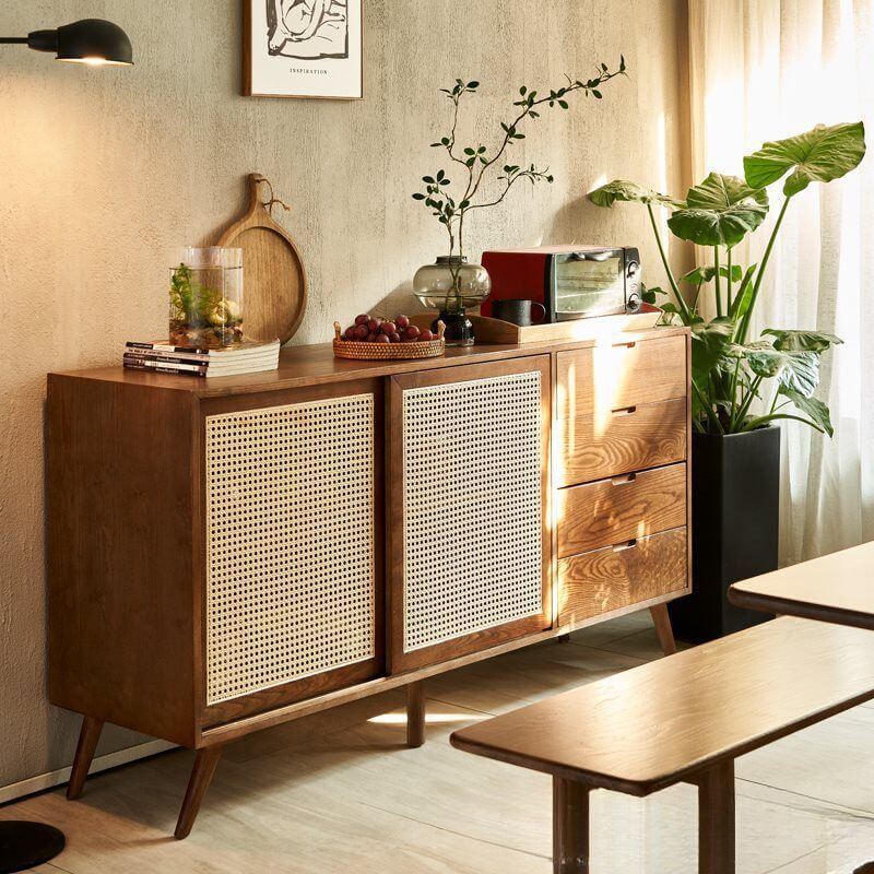 Modern Wood Sideboard/Credenza with Unique Woven Doors – cocochairs