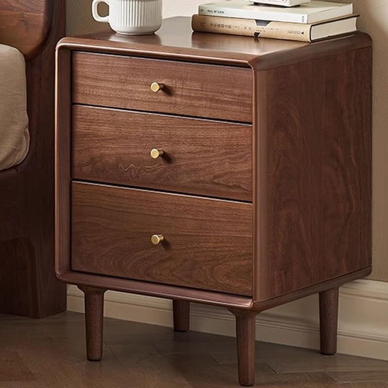 Modern Wooden Drawer Nightstand with Solid Wood Legs and Minimalist ...