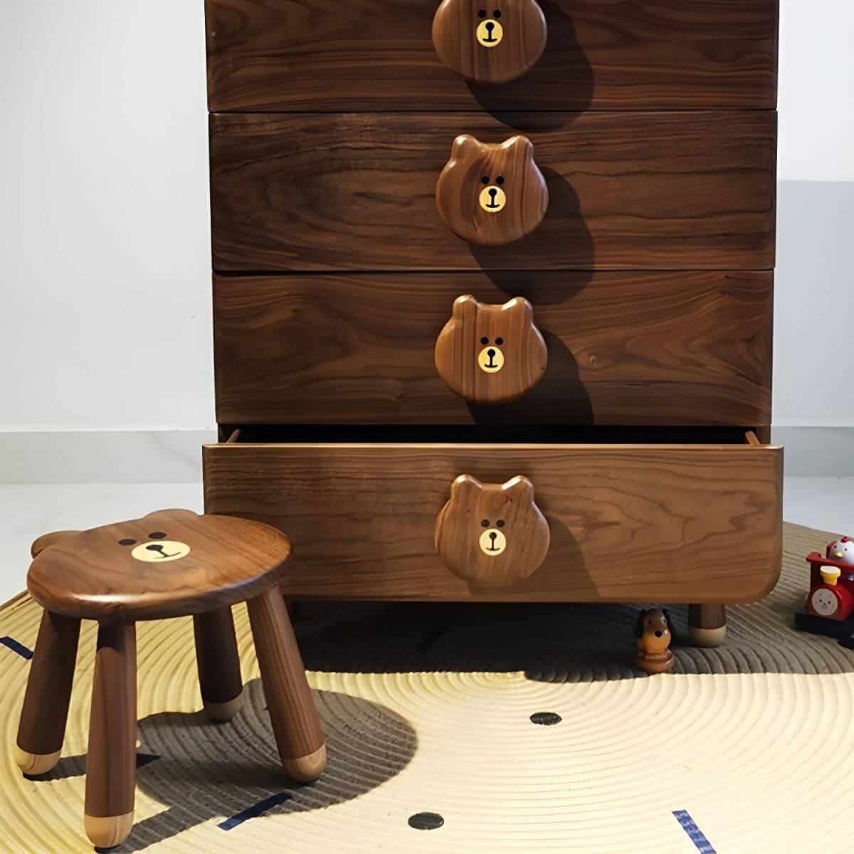 Natural Finish Ash Animal-Themed Kids Stool - 1, 2, or 4 Piece Set ...