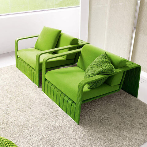 Nordic Style Outdoor Rattan Sofa with Aluminum Frame – cocochairs