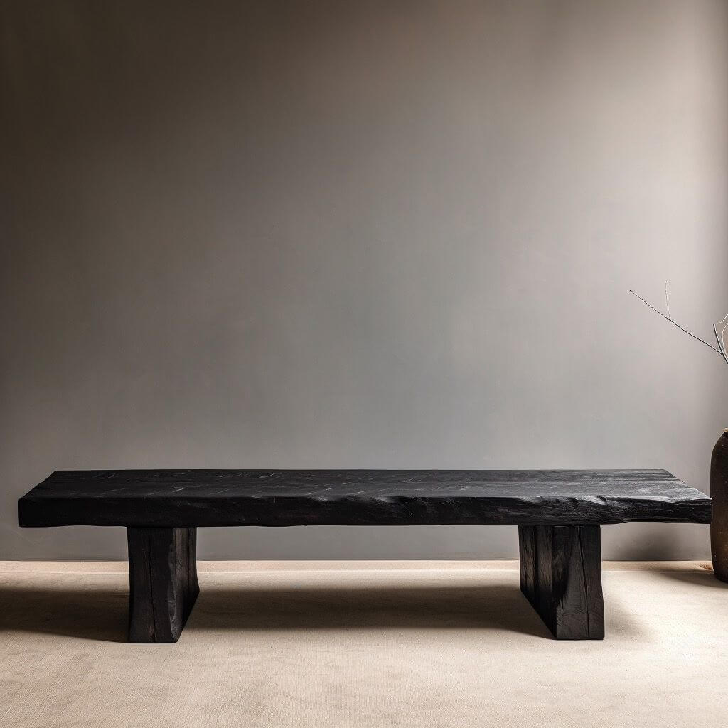 Shou Sugi Ban Charred Wood Living Room Bench Series – cocochairs